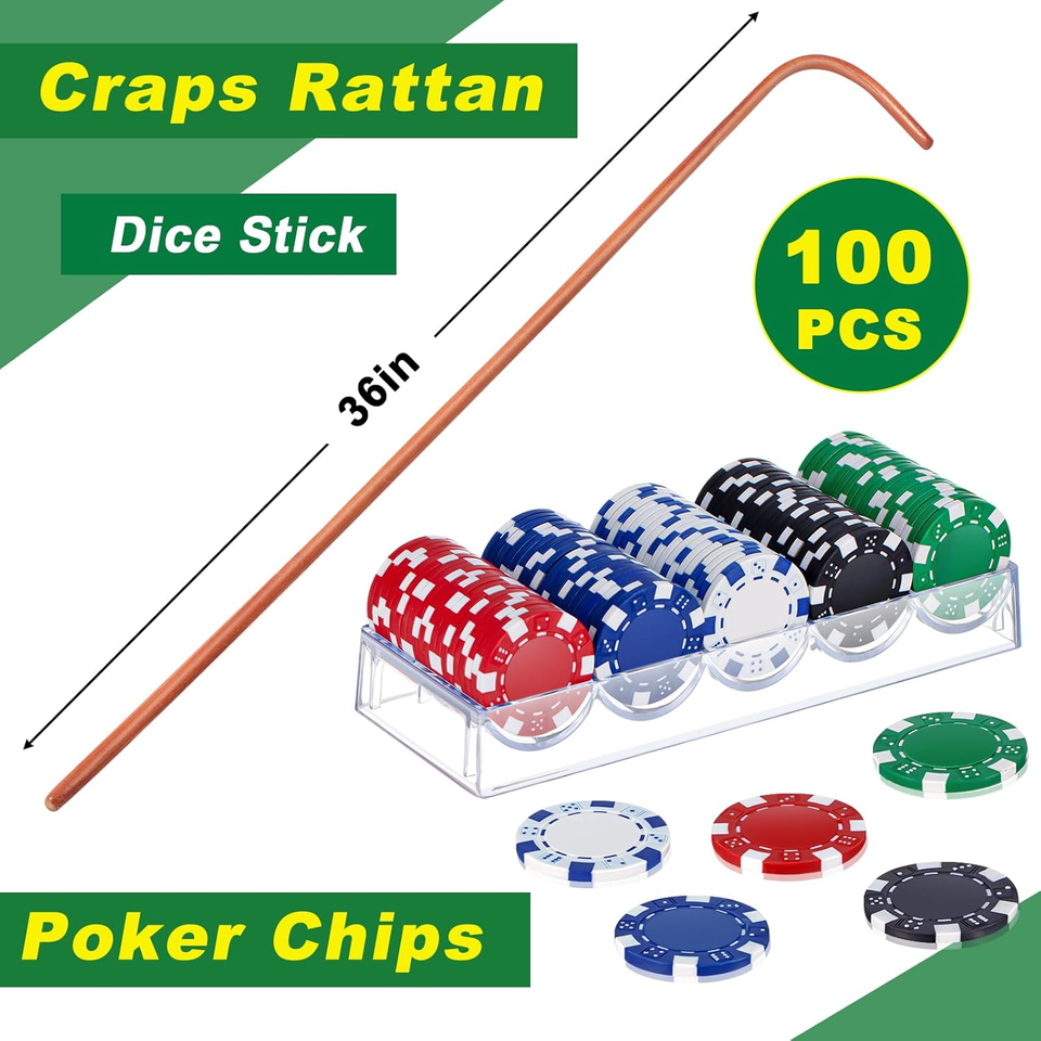 Craps Tabletop Game Set, Includes 35" X 70" Rubber Craps Tabletop ...