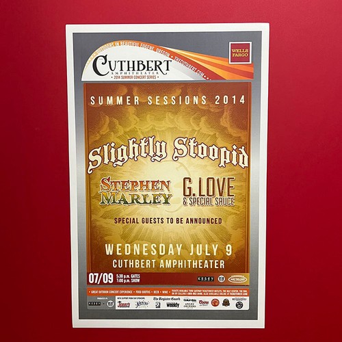 SLIGHTLY STOOPID + STEPHEN MARLEY + G LOVE 2014 Concert 11x17 Promo ...