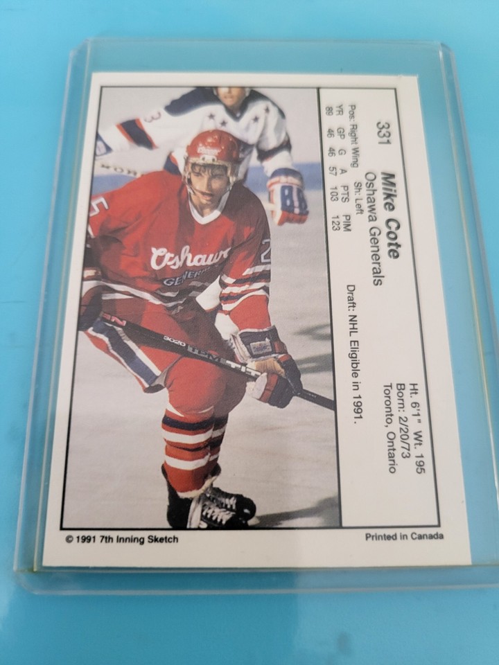 1990-91 7th Inning Sketch OHL #331 MIKE COTE OSHAWA GENERALS | eBay