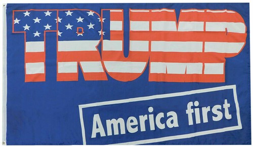 Trump America First Blue Premium 68D Woven Poly Nylon 6X10 HUGE Flag ...