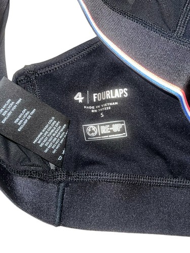 Four Laps Womens Racerback Circuit Sports Bra Black Blue White Red ...