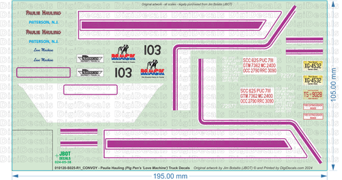 CONVOY's Pig Pen's 'Love Machine' Truck Decals - 1/25 - Water Decal | eBay