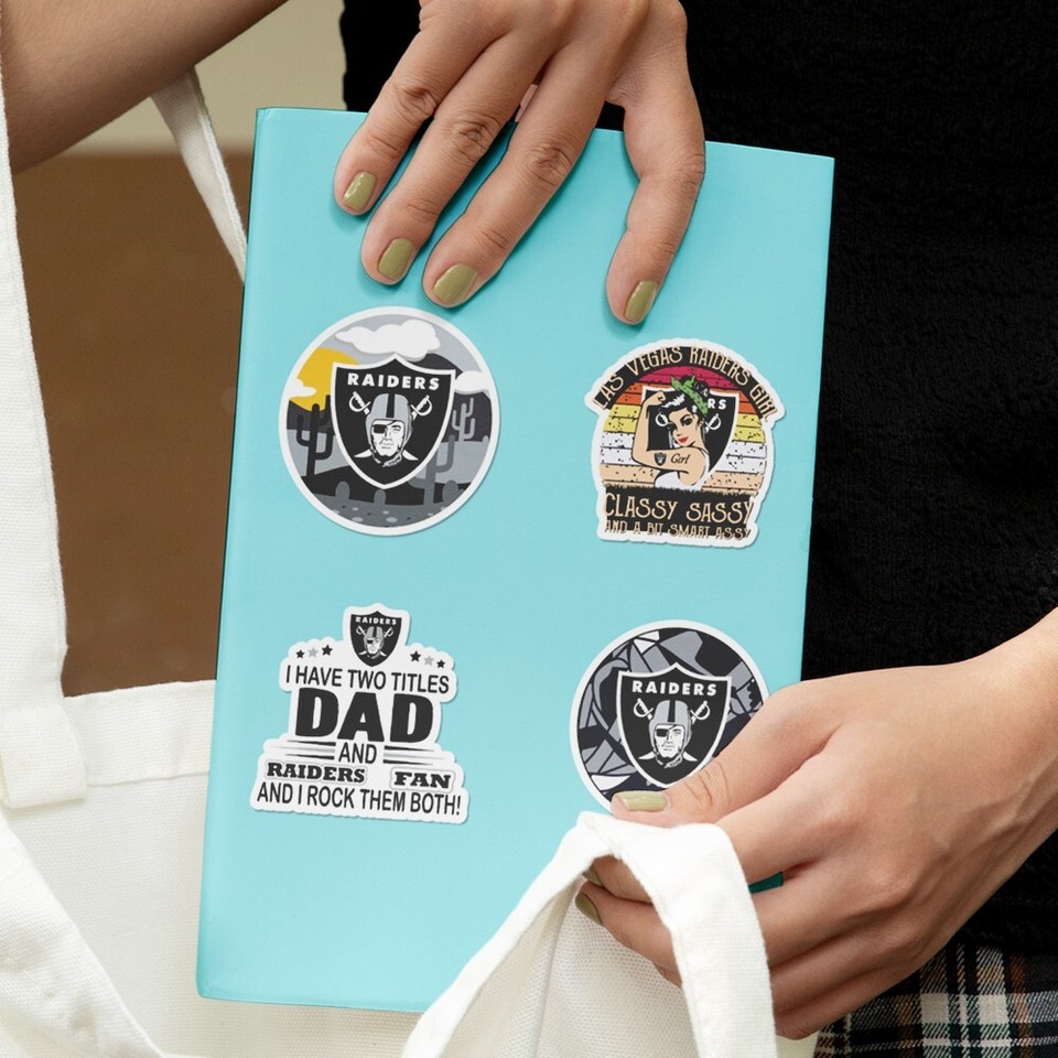 50pcs Waterproof Vinyl Stickers Las Vegas Raiders NFL Football Phone ...