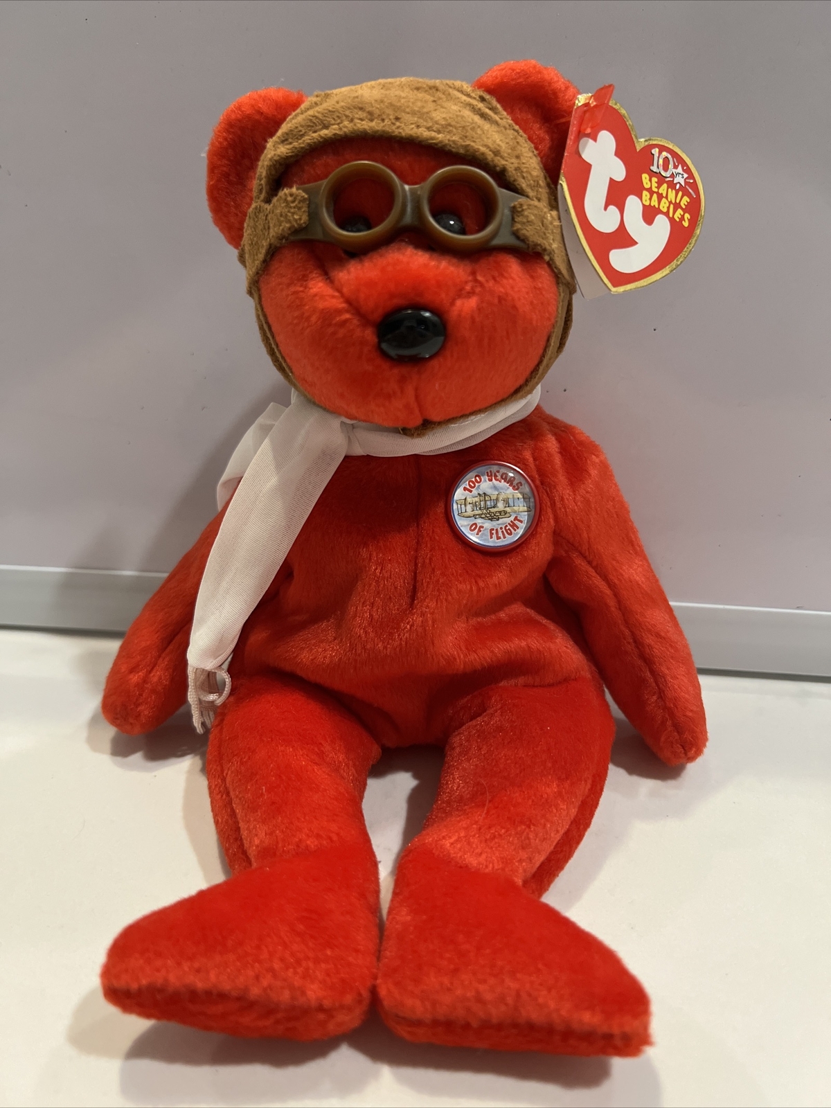 TY Beanie Babies Baron Red Bear 100 Years Of Flight Edition Great Shape ...