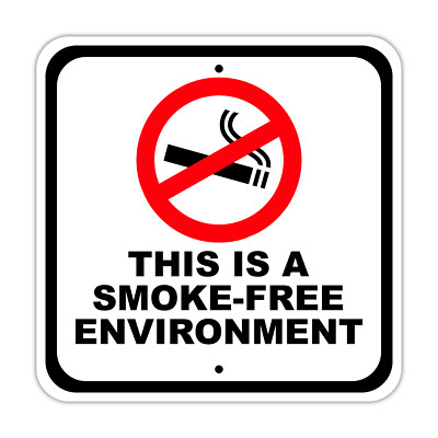 This Is A Smoke Free Environment Metal Sign No Smoking Warning Aluminum ...