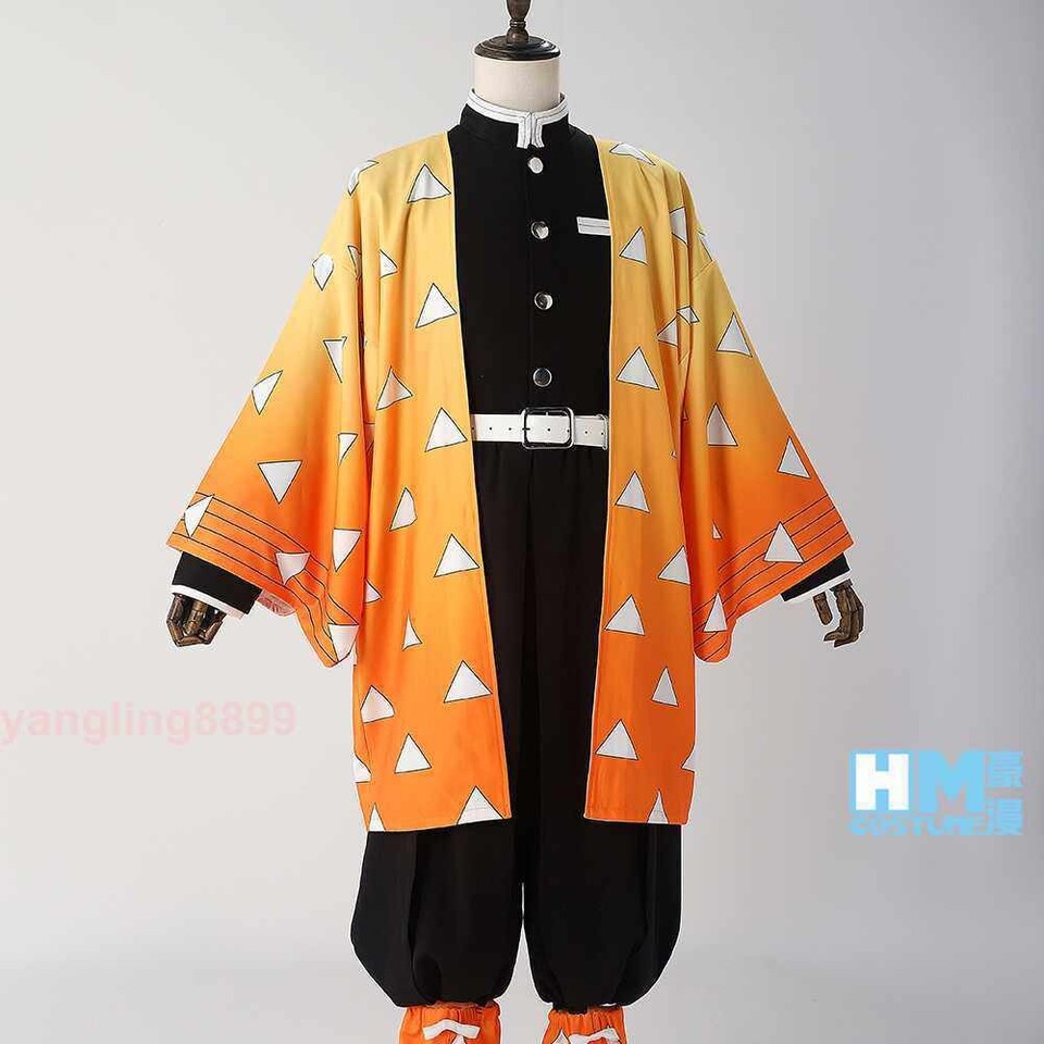 Agatsuma Zenitsu Cosplay Uniform Roleplay Costume Demon Slayer Outfits ...