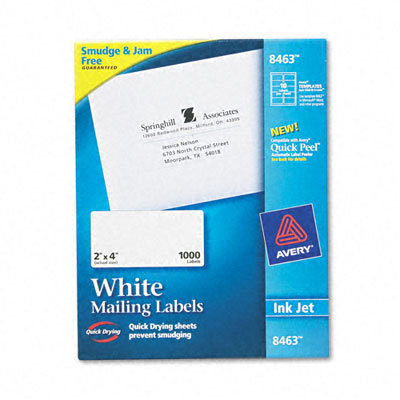 Avery Dennison Ave-8463 Mailing Label - 2" Width X 4" Length 10/sheet ...