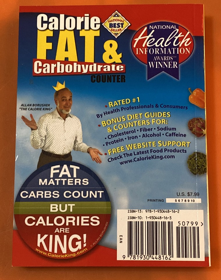 2008 Calorie King Calorie, Fat Carbohydrate Counter - Paperback - BRAND ...