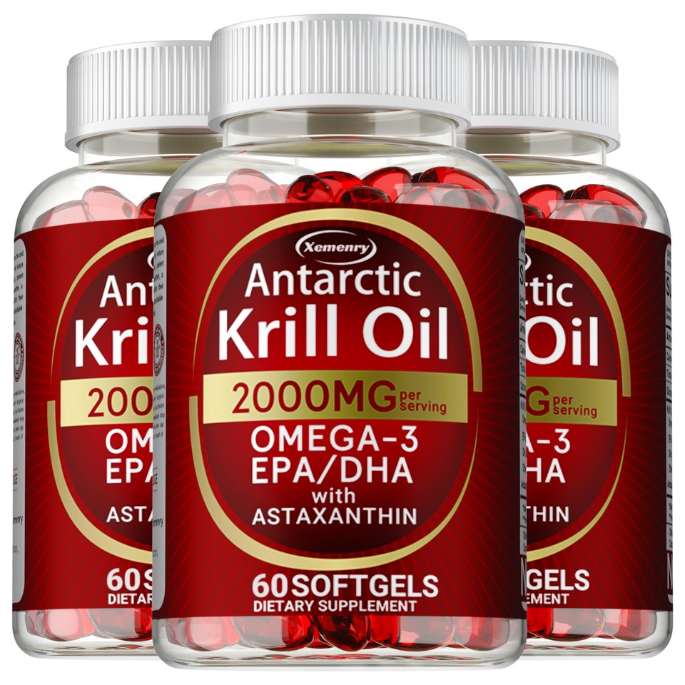 Antarctic Krill Oil - Omega-3 EPA, DHA, Astaxanthin, Anti Aging, Memory ...