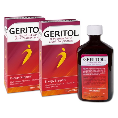 Geritol B-Vitamins and Iron Liquid Supplement 12-Ounce 2 Count ...