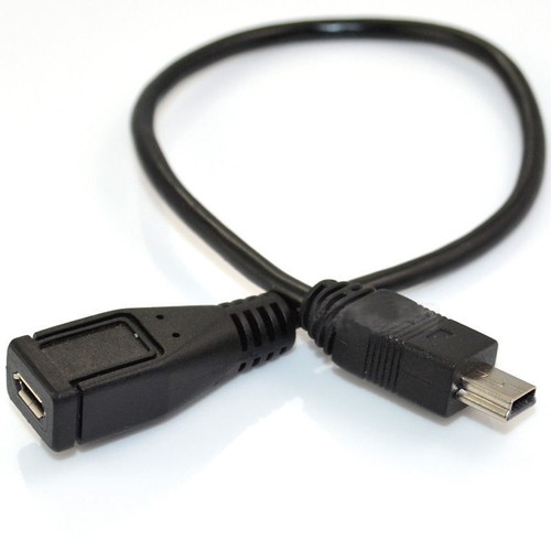 Mini USB Male To Micro USB Female Extension Date Power Charging Cable ...