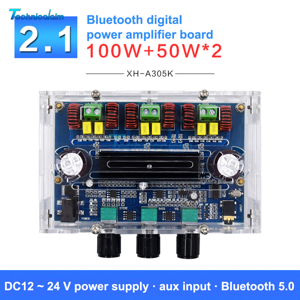 TPA3116D2 Bluetooth 5.0 Digital Power Amplifier Board 2*50W+100W 2.1 ...