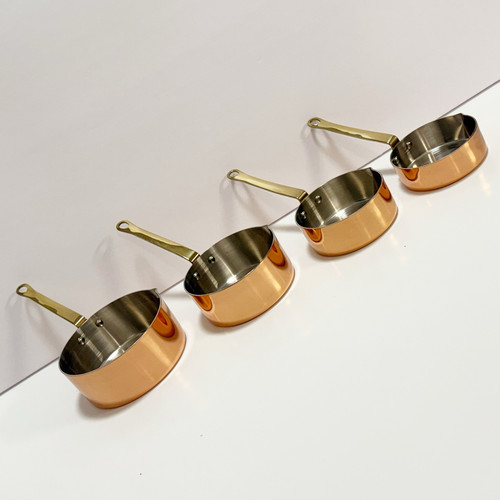 Vintage 4-Piece Solid Copper Measuring Cups Set w/ Rack Cooktime Unused ...