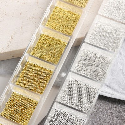 Mini Nail Art Caviar Beads, 3D Micro Caviar Beads Gold Silver Beads ...