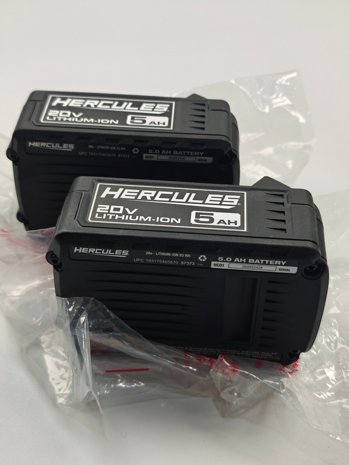 *NEW* Hercules 20V 5 Ah Lithium-Ion Battery Bundle, 2-Pack, 71271, HC01 ...