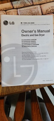 LG dryer owners manual DL30442W DLG0452W | eBay