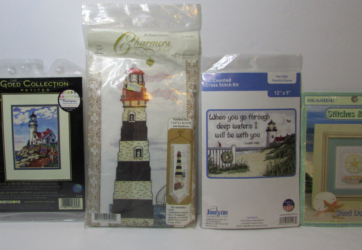 lot nautical cross stitch kits Design Connection Charmers Light House ...