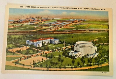 Vintage Ford Rotunda Administration Building Souvenir Postcard Dearborn ...