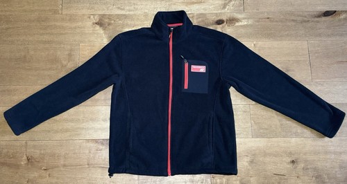 Men’s New Balance Full Zip Fleece Jacket Chest Pocket Black/Red Large ...