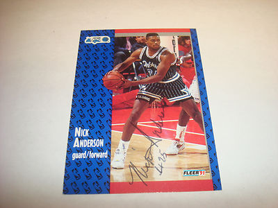Nick Anderson 1991-92 Fleer #143 Magic Illinois Signed Authentic ...