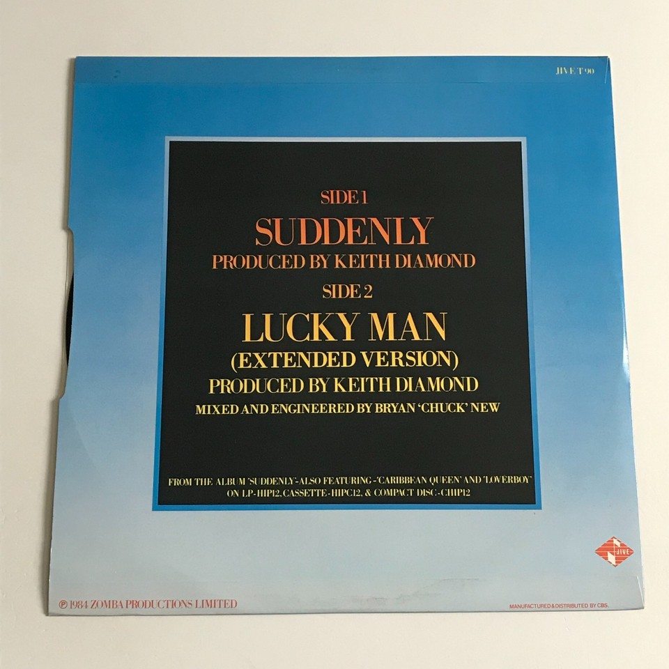 Billy Ocean - Suddenly/Lucky Man 12" Vinyl Record - JIVE T 90 NM/EX | eBay