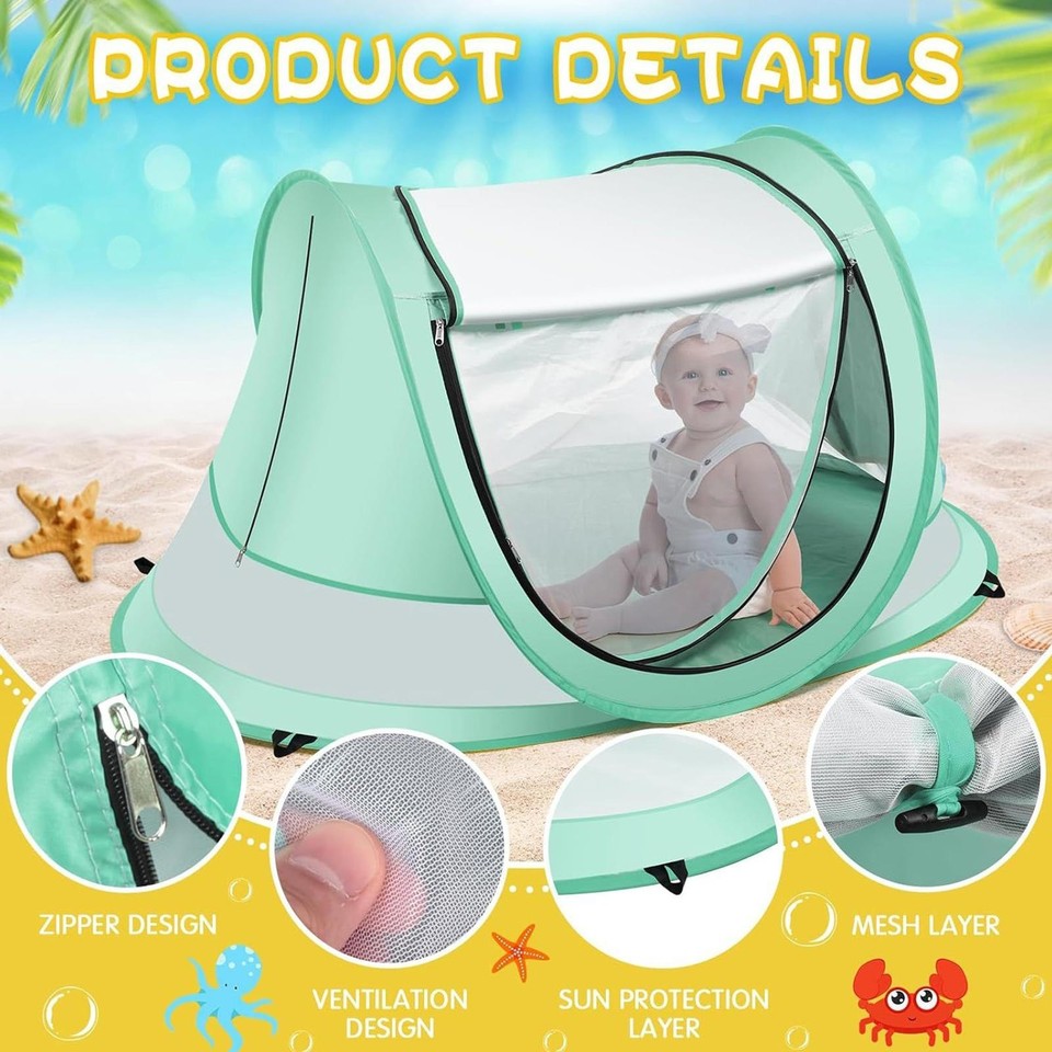 Baby Shade Tent Portable Toddler Dome UV Protection Baby Pop Up High ...