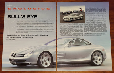 MERCEDES BENZ VISION SLR CONCEPT MAGAZINE PRINT ARTICLE AUTOWEEK SILVER ...