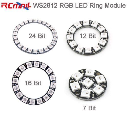 5pcs 7/12/16/24 Bit WS2812 5050 RGB LED Ring Light Module 5V for ...