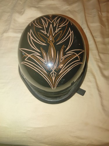 German Style Motorcycle Half Helmet Cruiser Chopper Biker W/ Brown ...