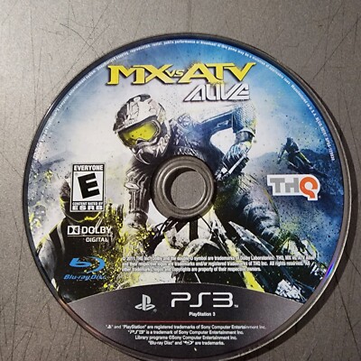 MX vs ATV ALIVE Sony PlayStation 3 PS3 GAME DISC ONLY TESTED ...