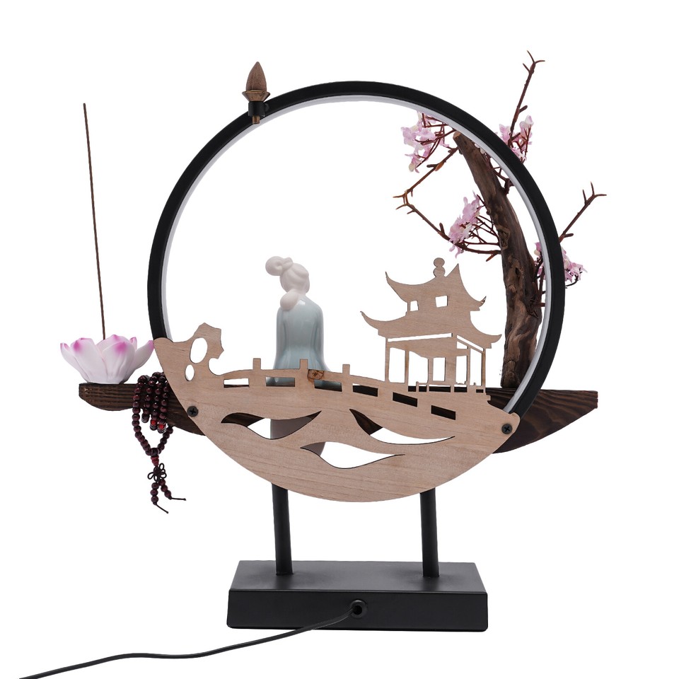 Incense Burner Holder 3 Gear Led Night Light Ceramic Backflow Incense ...