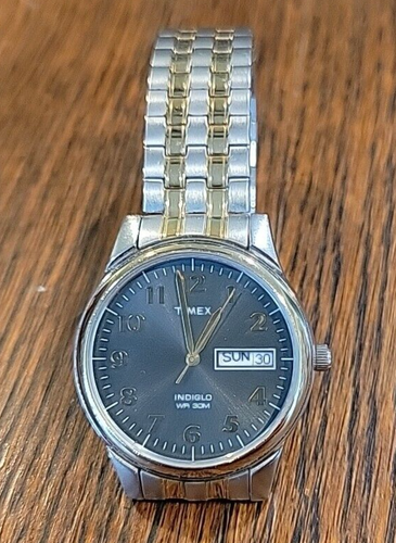 Timex Indiglo Watch Mens Multi Toned Stainless Steel Classic Date WR ...