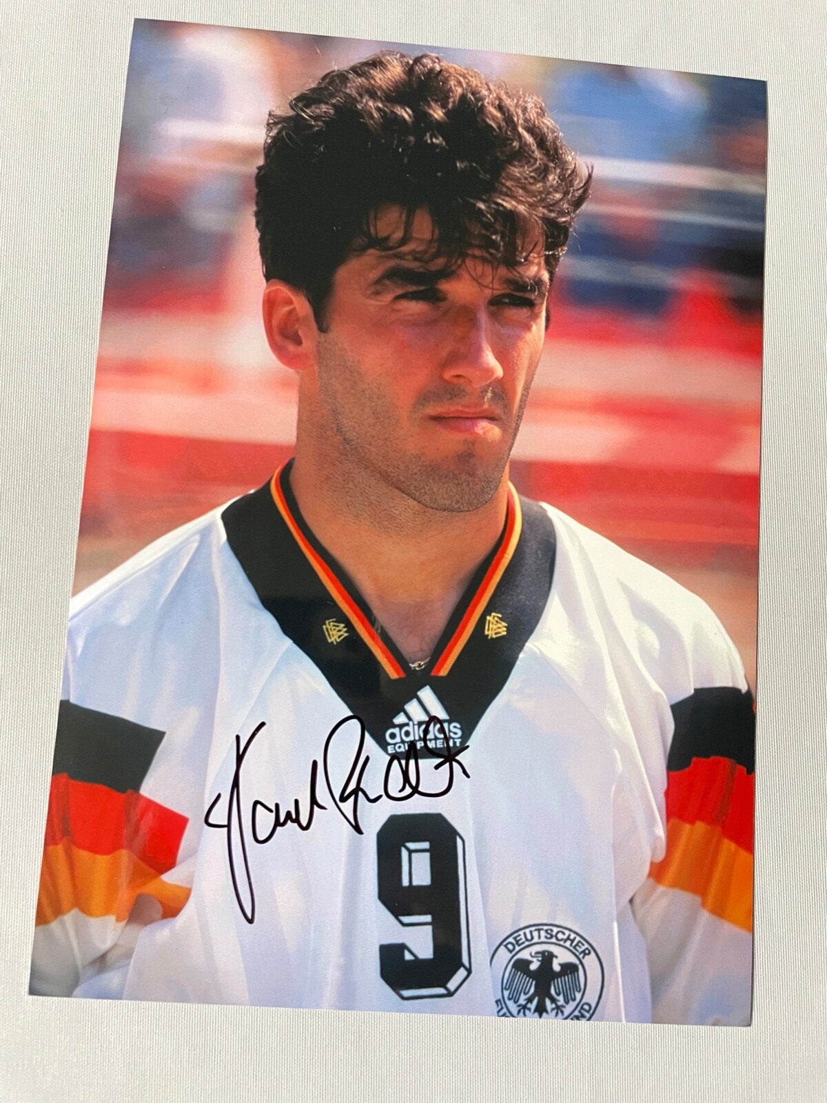 KARL-HEINZ 'Kalle' RIEDLE Weltmeister 1990 signed Foto 20x29 Autogramm ...