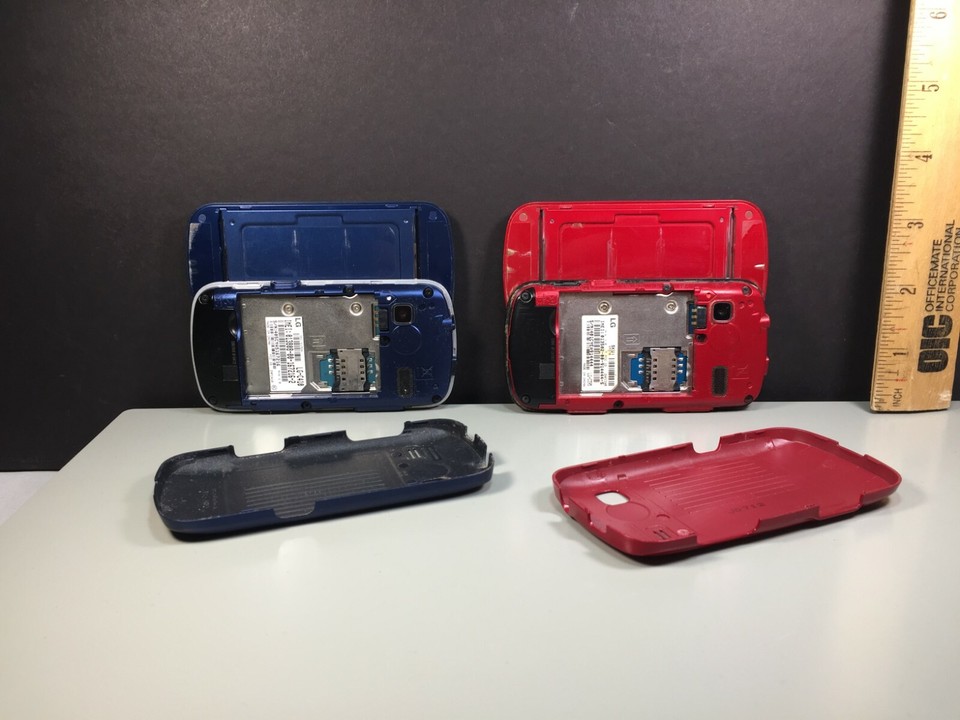 LG C410 + C395 Xpression 2 Blue QWERTY 3G Cellular Slider Phone Lot ...