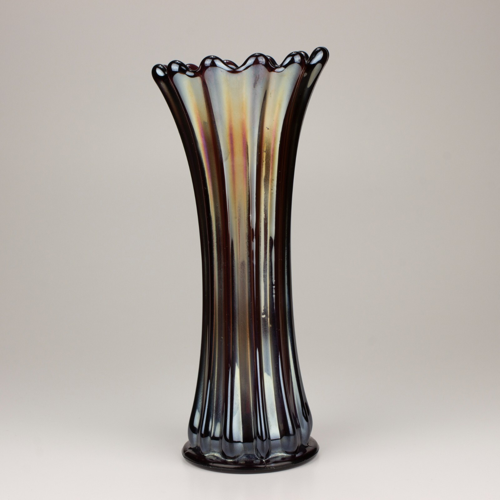 Westmoreland Antique Corinth Swung Carnival Glass Vase, Amethyst | eBay