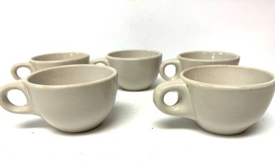 Vintage Tepco restaurant ware coffee mugs, set of 5, white, cups heavy ...