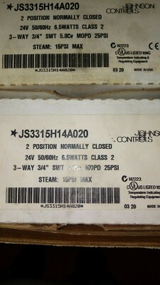 Johnson Controls VT3315H14A020 -- 24V 3/4" 3-WAY ZONE VALVE | eBay