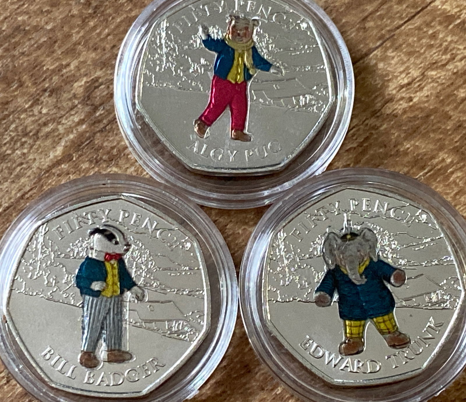 Rupert The Bear 50p Coins Uncirculated Decal Sticker Isle Of Man ...