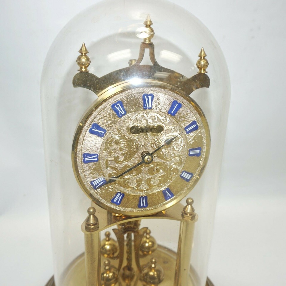 VINTAGE ART DECO GERMAN WELBY ANTIQUE ANNIVERSARY GLASS DOME MANTEL ...