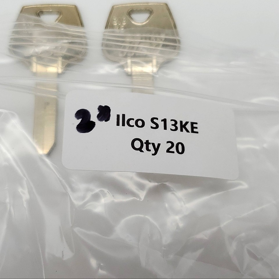 2x Ilco S13KE Key Blanks for Keso Hi Security Cylinders Nickel Silver ...