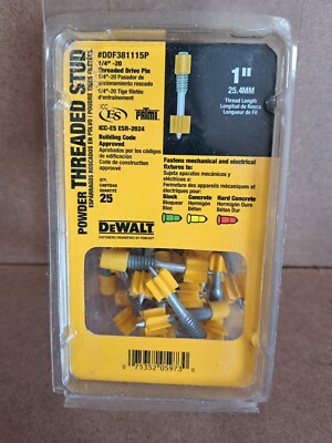 DEWALT POWDER THREADED STUD 25 PK 1" THREADED DRIVE PINS 1/4" - 20 | eBay