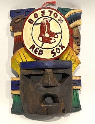 Boston Red Sox Baseball Wooden Tiki Mask Wall Decor | eBay
