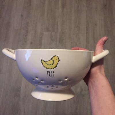 NEW Rae Dunn Easter Ceramic Strainer Colander Kitchen Tools Baby Chick ...