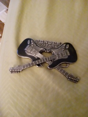 Vintage Belt Buckle Fender Electric Guitars Crossed Black Color ...