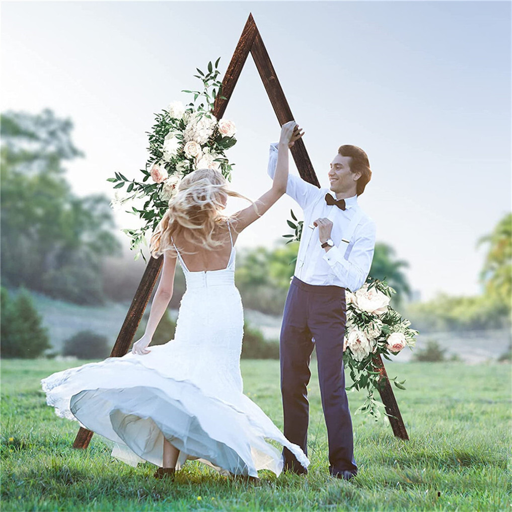 Unique Triangle Wood Wedding Ceremony Archway Backdrop Stand Garden ...