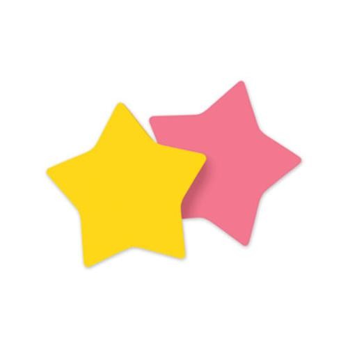 3m 70005114114 Die-cut Star Shaped Notepads, 2.6 X 2.6, Pink, Yellow ...