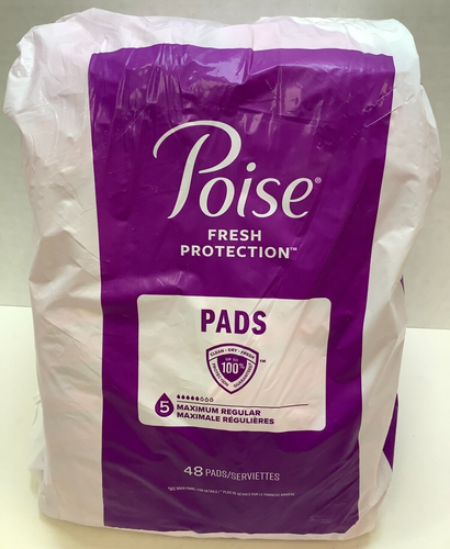 Poise Fresh Protection Pads, #5 Maximum Regular, 48 Total Pads ...