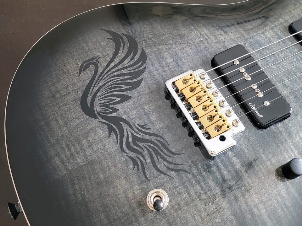 Guitar Body Phoenix Bird Design #5 Vinyl Decals Inlays for Any Guitar ...