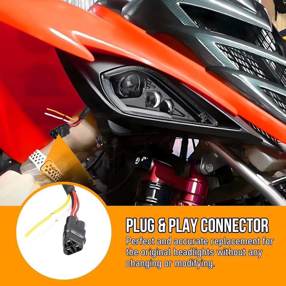 2x LED Headlight Turning for 06-2024 Yamaha Raptor YFZ 450 700R YFM 250 ...