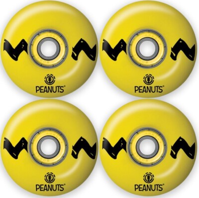 Element X Peanuts Charlie Brown 52mm Skateboard Wheels + Bearings | eBay UK